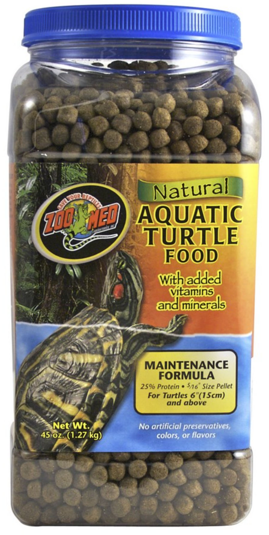 Zoo Med Natural Aquatic Turtle Food - Maintenance Formula 45oz / 1.27kg